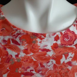Laura Ashley | Tops | Laura Ashley Coral Floral Cap Sleeved Top | Poshmark
